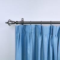 China Customizable Iron Curtain Rod Kit Home Window Decoration Black Metal Curtain Finials for sale