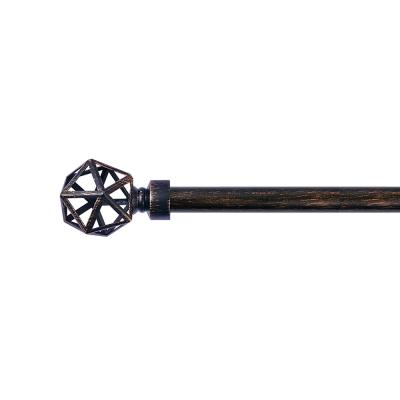 China Black Sweep Copper 0.4mm Curtain Rod Set 28mm Diameter With Single Bracket for sale