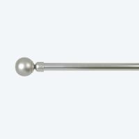 China 28mm Plane Iron Pipe Curtain Rods Set Stainless Nickel Iron Ball Finial For Living Room for sale