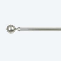 China Matte Nickel Ribbed Ball Finial 25mm Pipe Curtain Rods For Window Decoration for sale