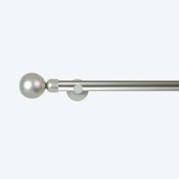 China 28mm Plane Iron Pipe Curtain Rods Set Stainless Nickel Iron Ball Finial For Living Room for sale