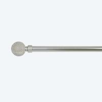 China 25mm Beaded Ball Finial 2m Length Metal Pipe Curtain Rods For Home Decor for sale