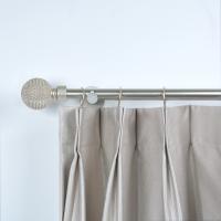 China 25mm Beaded Ball Finial 2m Length Metal Pipe Curtain Rods For Home Decor for sale