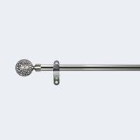 China Single Electroplated Curtain Rods Set With Iron Bracket 25MM Finials for sale