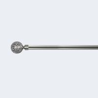 China Single Electroplated Curtain Rods Set With Iron Bracket 25MM Finials for sale