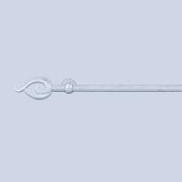 China 19MM Flaming Finial White And Silver Iron Material Curtain Rod Set Curtain Accessories Window Decoration for sale