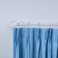 China 19MM Flaming Finial White And Silver Iron Material Curtain Rod Set Curtain Accessories Window Decoration for sale