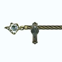 China AB color Iron Pipe Curtain Rods  Muslim Finial Style with diamonds for sale