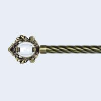 China Crown-shape crystal curtain head curtain finials Customized curtain rod set double bracket for sale