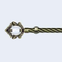 China Crown-shape crystal curtain head curtain finials Customized curtain rod set double bracket for sale