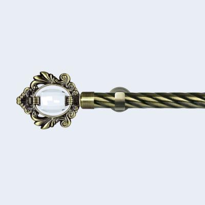 China Crown-shape crystal curtain head curtain finials Customized curtain rod set double bracket for sale