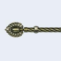 China Anti-Brass 28mm Peacock Tail Finial 6m Iron Curtain Pole With Whole Set Accessories for sale