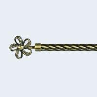 China Anti-Brass Beaded Flower Finial Iron Material 3-Meter Twisted Curtain Rod With Accessories for sale