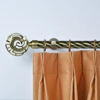 China Anti-Brass 28mm Taji Shape Finial 3-Meter Twisted Pipe Curtain Rod With Double Bracket for sale