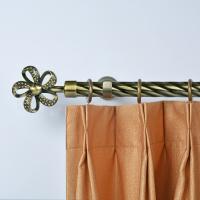 China Anti-Brass Beaded Flower Finial Iron Material 3-Meter Twisted Curtain Rod With Accessories for sale