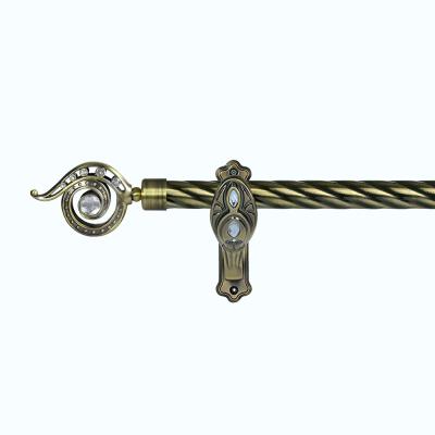 China The Torch Shape Finial Custom Curtain Rod Accessories Thickness 0.5mm Single Bracket 28mm Diameter for sale
