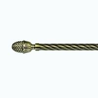 China 28mm curtain pole brass pineapple curtain finial Morocco market double metal curtain poles for sale