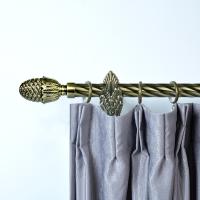 China 28mm curtain pole brass pineapple curtain finial Morocco market double metal curtain poles for sale