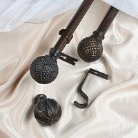 China Coffee Resin Curtain Finial Iron Curtain Rod 0.5mm Thickness For Home Decoration for sale