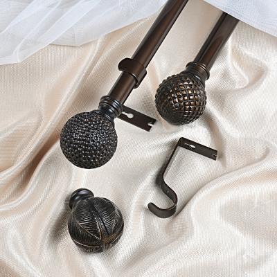 China Coffee Resin Curtain Finial Iron Curtain Rod 0.5mm Thickness For Home Decoration for sale