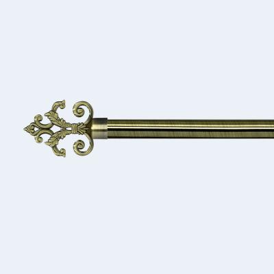 China Anti-Brass Iron Curtain Rod 2m/2.5m With Accessories Pattern Curtain Finials For Window Decoration for sale