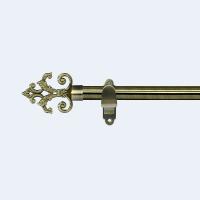 China Anti-Brass Iron Curtain Rod 2m/2.5m With Accessories Pattern Curtain Finials For Window Decoration for sale