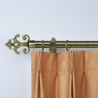China Anti-Brass Iron Curtain Rod 2m/2.5m With Accessories Pattern Curtain Finials For Window Decoration for sale