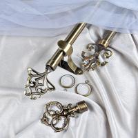 China Classic Style Curtain Rod Accessories Aluminum Pattern Curtain Finials With Double Bracket for sale