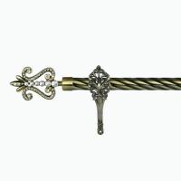 China 28MM Anti-Brass Diamond Finial Home Window Decoration Twisted Rod 6m Iron Material Curtain Rod Set for sale