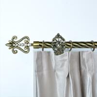 China 28MM Anti-Brass Diamond Finial Home Window Decoration Twisted Rod 6m Iron Material Curtain Rod Set for sale