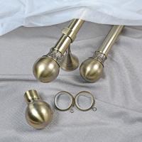 China 28MM Ball Shape Curtain Finial Anti-Brass color 6M Curtain Pole With Single Bracket Bedroom Decoration for sale