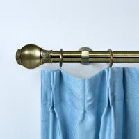 China 25MM Classic Ball shape Finial Anti-Brass color 6M Curtain Pole With Bracket Bedroom Decor for sale