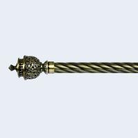 China Electroplated 25mm 5m Curtain Rod Set With Accessories Antique Brass Double Bracket For Interior Decoration for sale