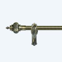 China 25MM Wholesale Anti-Brass Colored Curtain Rod Set Pole Classic Style Curtain Finials Accessories Metal Curtain Rods Sets for sale