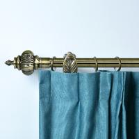 China 25MM Wholesale Anti-Brass Colored Curtain Rod Set Pole Classic Style Curtain Finials Accessories Metal Curtain Rods Sets for sale