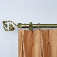 China Curtain factory 28mm Anti-Brass Aluminum PND tail-on hook Twisted Pipe Curtain Rod Set With Accessories for sale