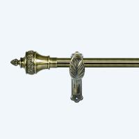 China Anti Brass Color Hot Sale Metal Curtain Poles Curtain Rod Set Adjustable Double Curtain Rod for sale
