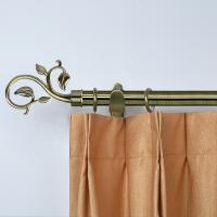 China Fer De Rideau  22mm Aluminum Four Leaf Curved Finial  6-Meter Twisted Curtain Rod With Accessories for sale