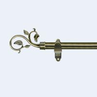 China Fer De Rideau  22mm Aluminum Four Leaf Curved Finial  6-Meter Twisted Curtain Rod With Accessories for sale