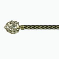 China 25MM Diameter Diamond Twisted Pipe Curtain Rods Accessories Anti Brass Color for sale