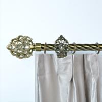 China 25MM Diameter Diamond Twisted Pipe Curtain Rods Accessories Anti Brass Color for sale