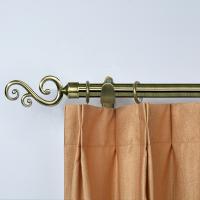China European style 28mm Curtain Pole Big S Flower Curtain Finial Morocco Market Double Metal Curtain Poles for sale