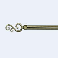 China European style 28mm Curtain Pole Big S Flower Curtain Finial Morocco Market Double Metal Curtain Poles for sale