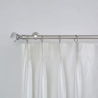 China 28mm Crystal Finial Extendable Metal Curtain Rod Set Adjustable Length for sale
