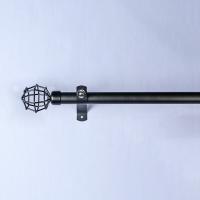 China Adjustable Length Curtain Rod Finials Decoration Wall Mount Single Double Curtain Pole Accessories for sale
