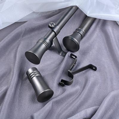 China Flexible Length Curtain Rod And Accessories Black Color Pipe Set Hardware Decoration for sale