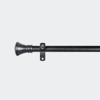 China Flexible Length Curtain Rod And Accessories Black Color Pipe Set Hardware Decoration for sale