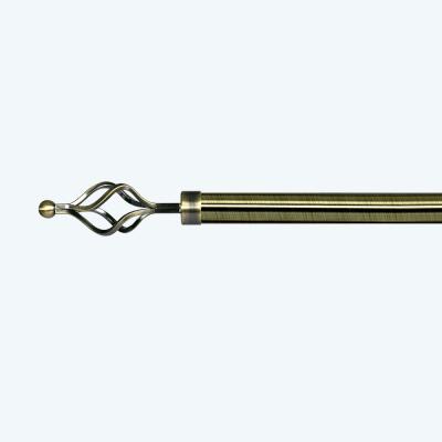 China KYOK Electroplated Classical Style Expandable Twisted Curtain Finial Curtain Rod Set for sale
