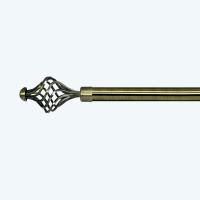 China Luxury Extendable Bedroom Aluminium Double Curtain Rod Set With Iron Finial for sale