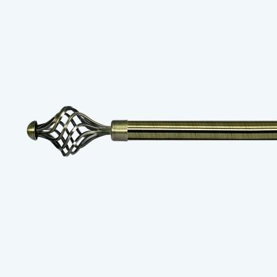 China Luxury Extendable Bedroom Aluminium Double Curtain Rod Set With Iron Finial for sale